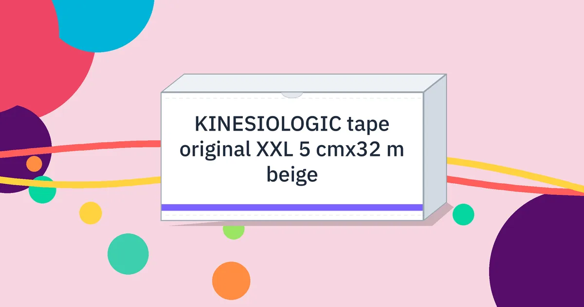 Symbolbild: Packung mit der Aufschrift KINESIOLOGIC tape original XXL 5 cmx32 m beige (PZN 10144125) – Verfügbarkeit und Bezug in Apotheken in Frankfurt am Main