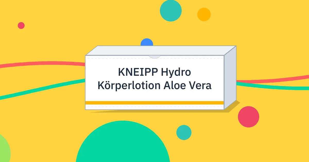 Symbolbild: Packung mit der Aufschrift KNEIPP Hydro Körperlotion Aloe Vera (PZN 19107309) – Verfügbarkeit und Bezug in Apotheken in Frankfurt am Main