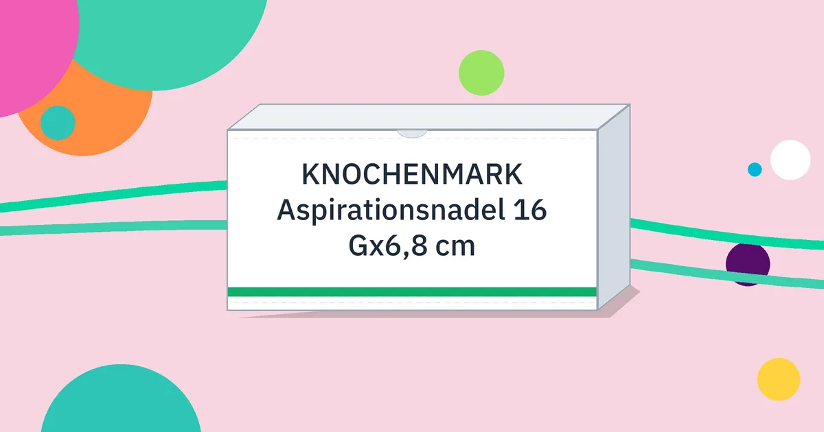 Symbolbild: Packung mit der Aufschrift KNOCHENMARK Aspirationsnadel 16 Gx6,8 cm (PZN 00292793) – Verfügbarkeit und Bezug in Apotheken in Frankfurt am Main