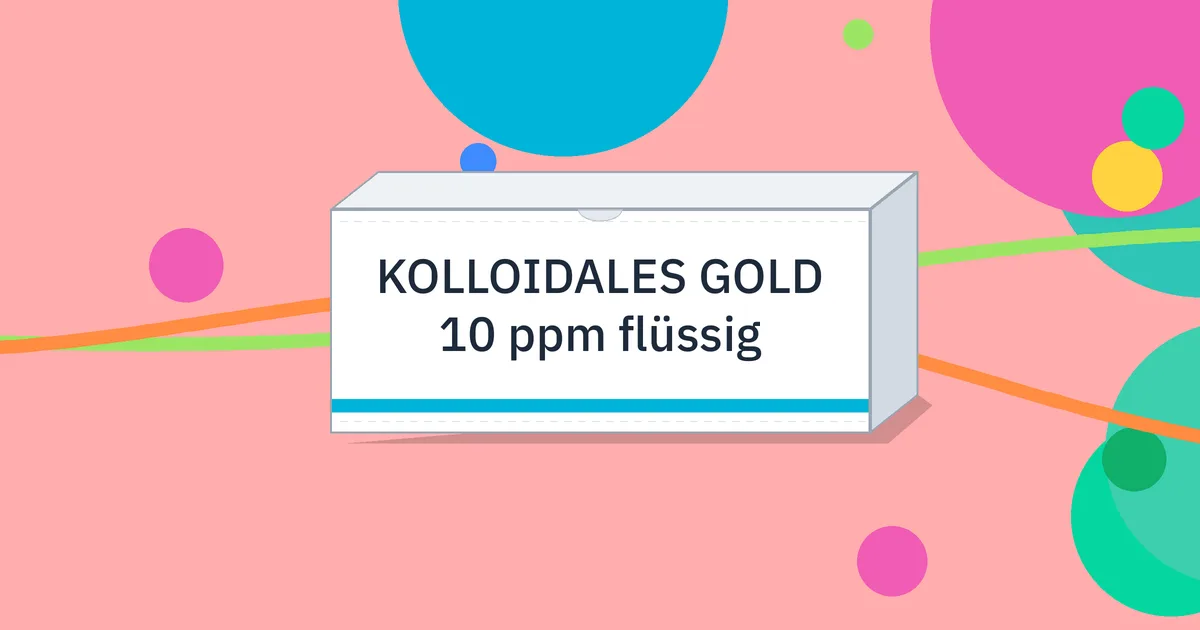Symbolbild: Packung mit der Aufschrift KOLLOIDALES GOLD 10 ppm flüssig (PZN 18835544) – Verfügbarkeit und Bezug in Apotheken in Frankfurt am Main