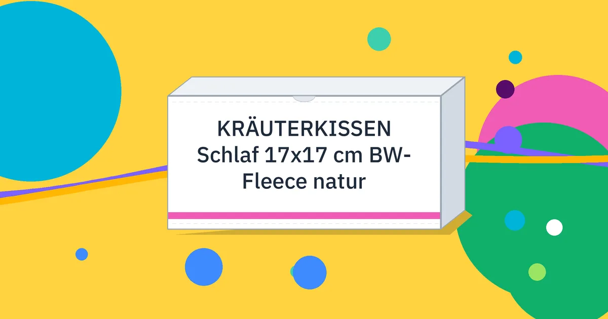 Symbolbild: Packung mit der Aufschrift KRÄUTERKISSEN Schlaf 17x17 cm BW-Fleece natur (PZN 12145703) – Verfügbarkeit und Bezug in Apotheken in Frankfurt am Main