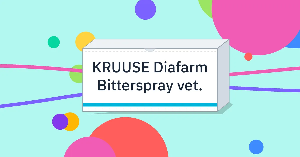Symbolbild: Packung mit der Aufschrift KRUUSE Diafarm Bitterspray vet. (PZN 18444140) – Verfügbarkeit und Bezug in Apotheken in Frankfurt am Main