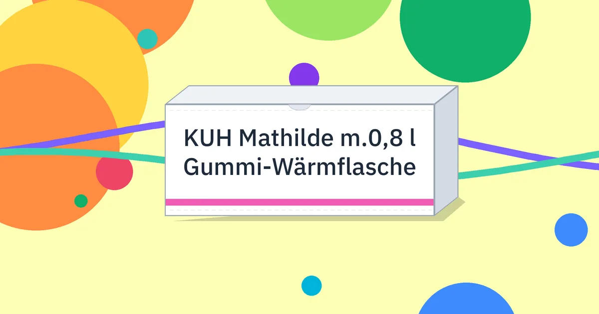 Symbolbild: Packung mit der Aufschrift KUH Mathilde m.0,8 l Gummi-Wärmflasche (PZN 17537626) – Verfügbarkeit und Bezug in Apotheken in Frankfurt am Main