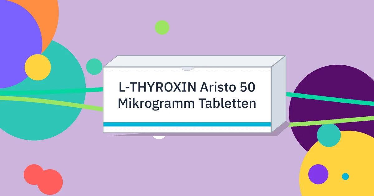 Symbolbild: Packung mit der Aufschrift L-THYROXIN Aristo 50 Mikrogramm Tabletten (PZN 01880144) – Verfügbarkeit und Bezug in Apotheken in Frankfurt am Main