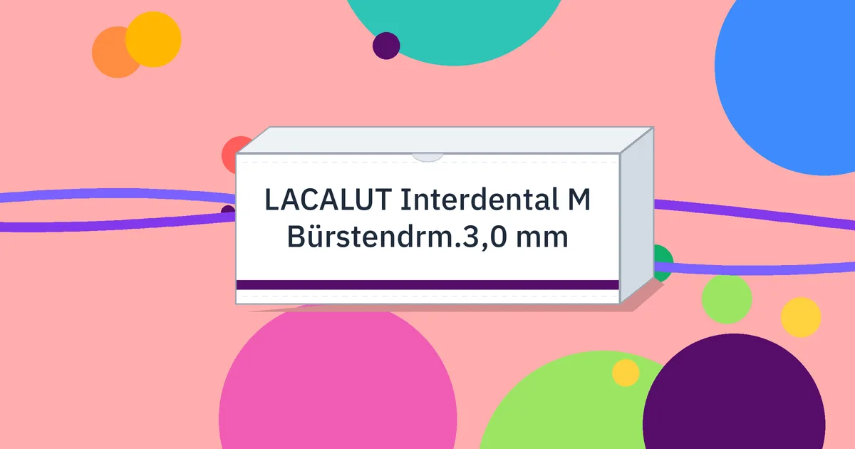 Symbolbild: Packung mit der Aufschrift LACALUT Interdental M Bürstendrm.3,0 mm (PZN 11038827) – Verfügbarkeit und Bezug in Apotheken in Frankfurt am Main