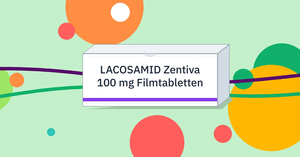 Symbolbild: Packung mit der Aufschrift LACOSAMID Zentiva 100 mg Filmtabletten (PZN 17593553) – Verfügbarkeit und Bezug in Apotheken in Frankfurt am Main