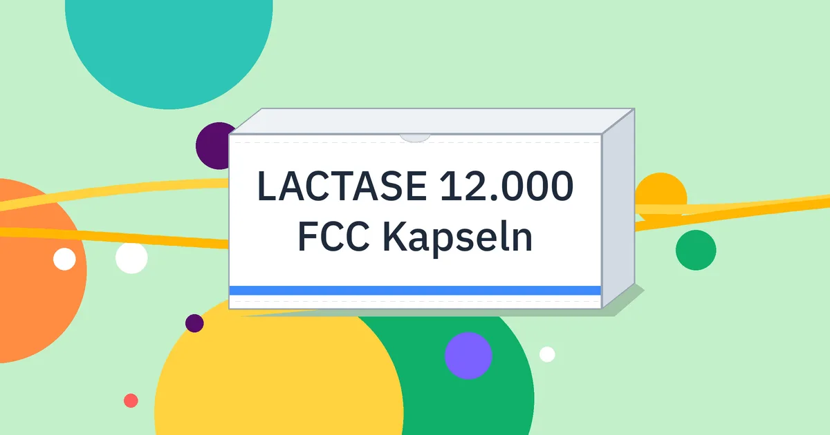Symbolbild: Packung mit der Aufschrift LACTASE 12.000 FCC Kapseln (PZN 01466315) – Verfügbarkeit und Bezug in Apotheken in Frankfurt am Main