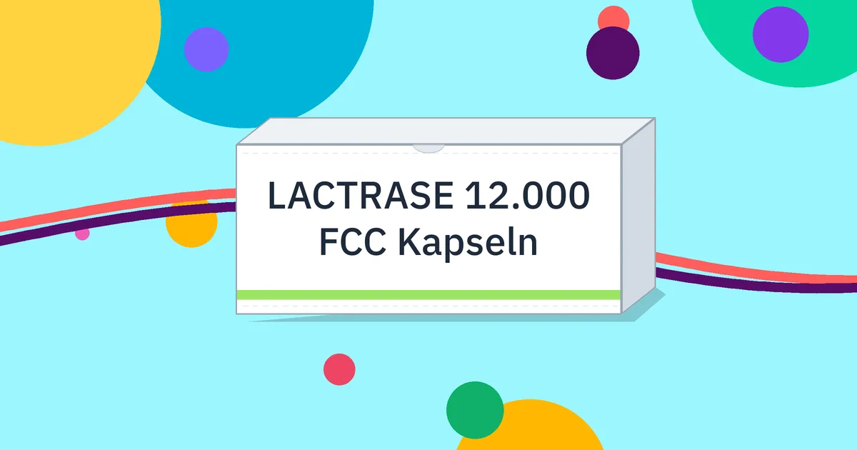 Symbolbild: Packung mit der Aufschrift LACTRASE 12.000 FCC Kapseln (PZN 13704085) – Verfügbarkeit und Bezug in Apotheken in Frankfurt am Main