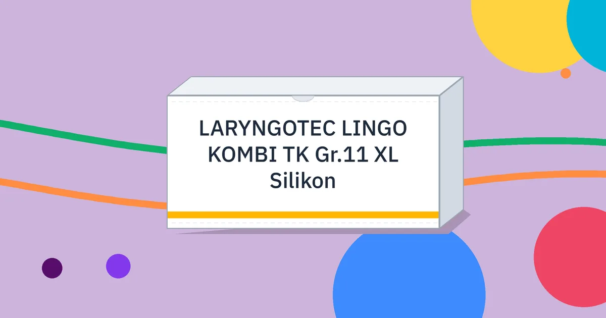 Symbolbild: Packung mit der Aufschrift LARYNGOTEC LINGO KOMBI TK Gr.11 XL Silikon (PZN 03311999) – Verfügbarkeit und Bezug in Apotheken in Frankfurt am Main