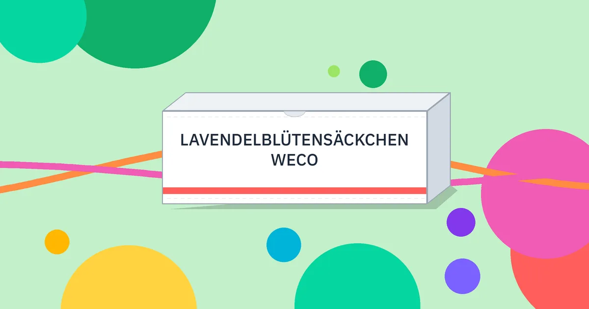 Symbolbild: Packung mit der Aufschrift LAVENDELBLÜTENSÄCKCHEN WECO (PZN 20327424) – Verfügbarkeit und Bezug in Apotheken in Frankfurt am Main
