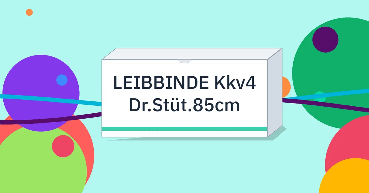 Symbolbild: Packung mit der Aufschrift LEIBBINDE Kkv4 Dr.Stüt.85cm (PZN 01732030) – Verfügbarkeit und Bezug in Apotheken in Frankfurt am Main
