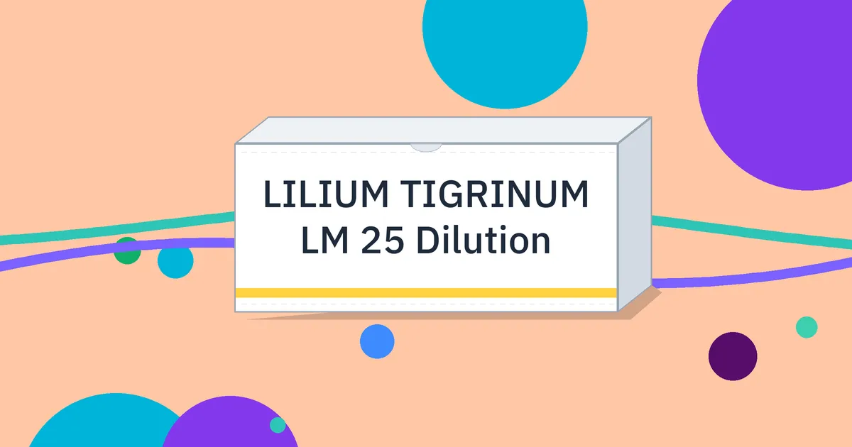 Symbolbild: Packung mit der Aufschrift LILIUM TIGRINUM LM 25 Dilution (PZN 12931241) – Verfügbarkeit und Bezug in Apotheken in Frankfurt am Main