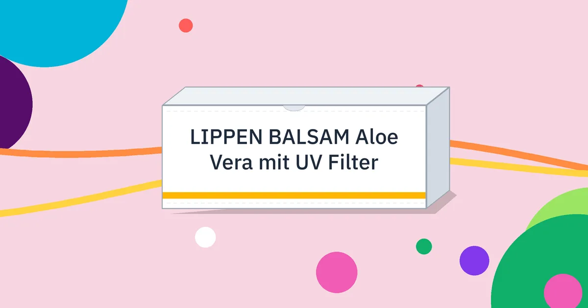 Symbolbild: Packung mit der Aufschrift LIPPEN BALSAM Aloe Vera mit UV Filter (PZN 16334789) – Verfügbarkeit und Bezug in Apotheken in Frankfurt am Main
