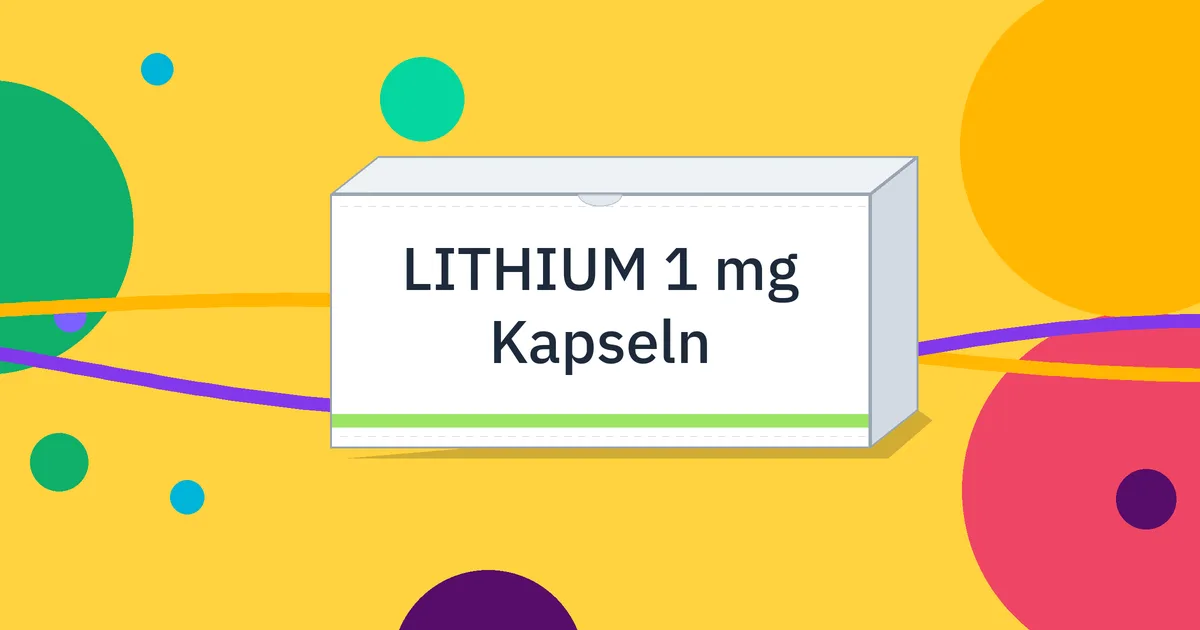 Symbolbild: Packung mit der Aufschrift LITHIUM 1 mg Kapseln (PZN 20349207) – Verfügbarkeit und Bezug in Apotheken in Frankfurt am Main