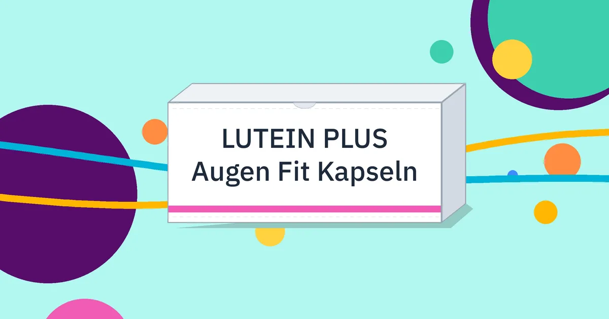 Symbolbild: Packung mit der Aufschrift LUTEIN PLUS Augen Fit Kapseln (PZN 10309879) – Verfügbarkeit und Bezug in Apotheken in Frankfurt am Main