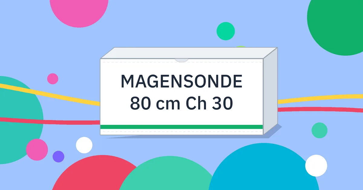 Symbolbild: Packung mit der Aufschrift MAGENSONDE 80 cm Ch 30 (PZN 09947787) – Verfügbarkeit und Bezug in Apotheken in Frankfurt am Main