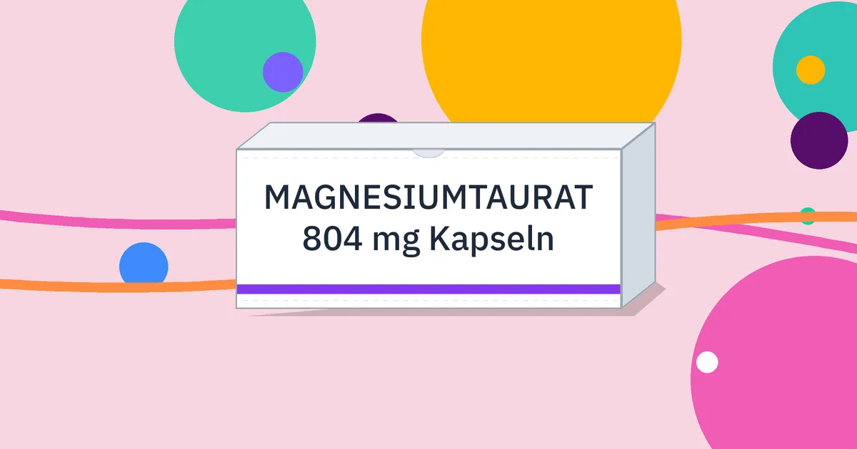 Symbolbild: Packung mit der Aufschrift MAGNESIUMTAURAT 804 mg Kapseln (PZN 20053777) – Verfügbarkeit und Bezug in Apotheken in Frankfurt am Main