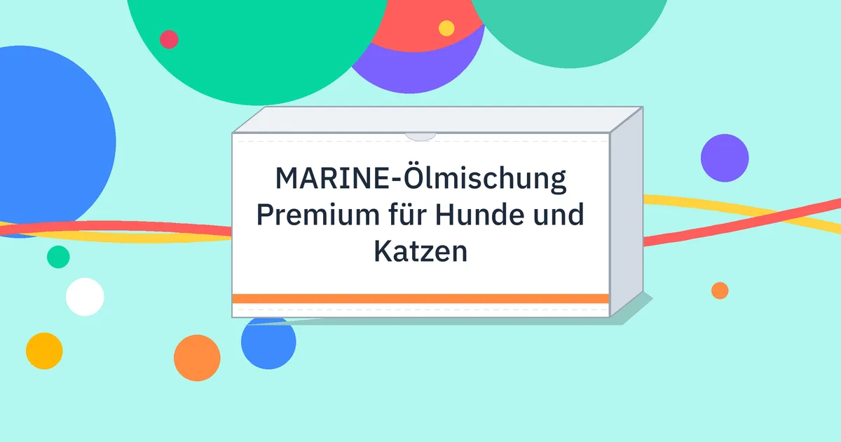 Symbolbild: Packung mit der Aufschrift MARINE-Ölmischung Premium für Hunde und Katzen (PZN 12522324) – Verfügbarkeit und Bezug in Apotheken in Frankfurt am Main