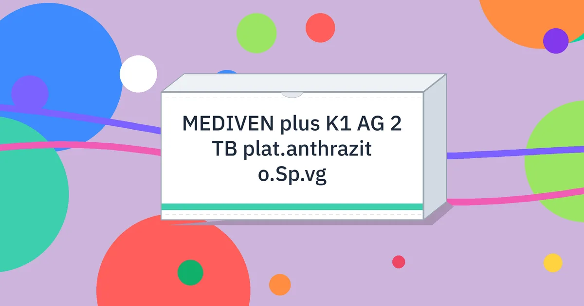 Symbolbild: Packung mit der Aufschrift MEDIVEN plus K1 AG 2 TB plat.anthrazit o.Sp.vg (PZN 15059588) – Verfügbarkeit und Bezug in Apotheken in Frankfurt am Main