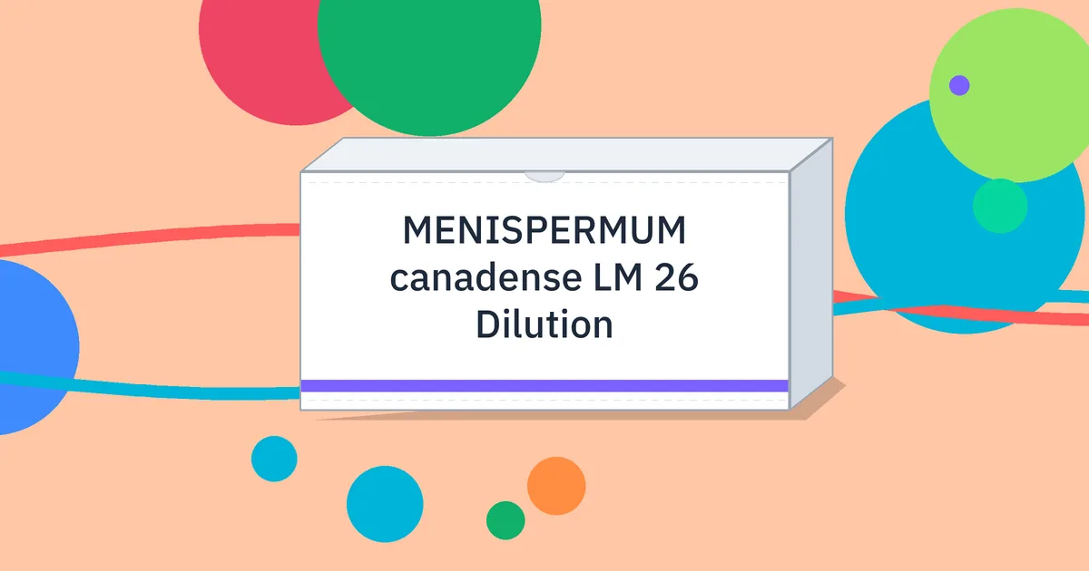 Symbolbild: Packung mit der Aufschrift MENISPERMUM canadense LM 26 Dilution (PZN 13603450) – Verfügbarkeit und Bezug in Apotheken in Frankfurt am Main