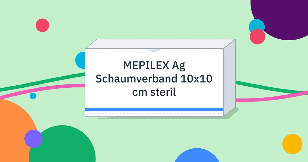 Symbolbild: Packung mit der Aufschrift MEPILEX Ag Schaumverband 10x10 cm steril (PZN 13846276) – Verfügbarkeit und Bezug in Apotheken in Frankfurt am Main