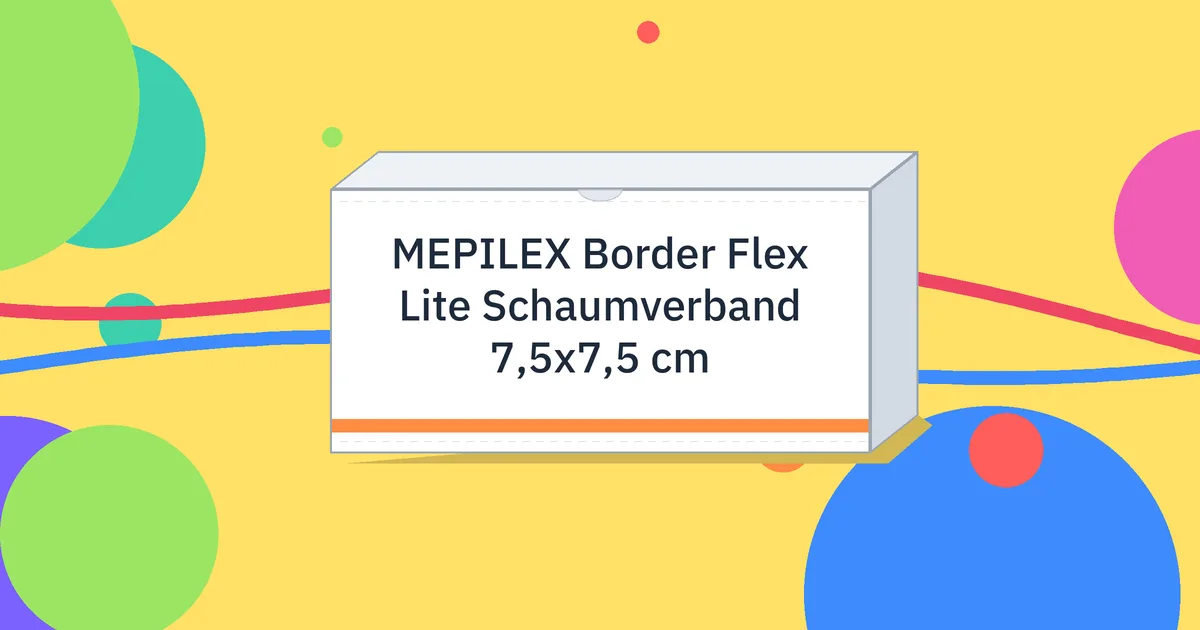 Symbolbild: Packung mit der Aufschrift MEPILEX Border Flex Lite Schaumverband 7,5x7,5 cm (PZN 17871437) – Verfügbarkeit und Bezug in Apotheken in Frankfurt am Main