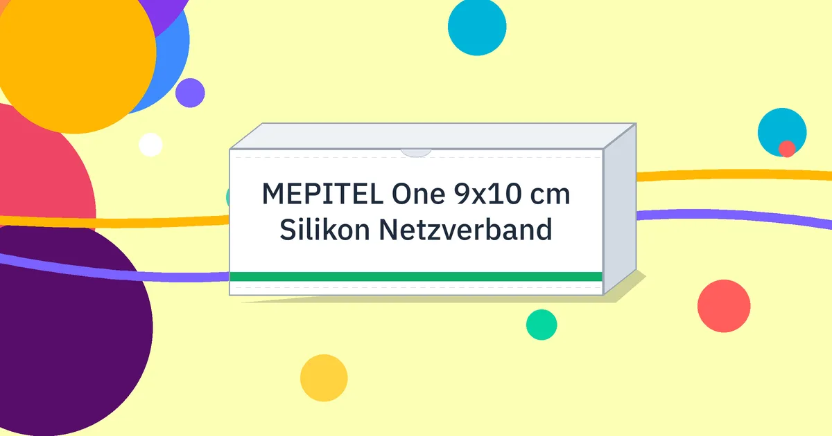 Symbolbild: Packung mit der Aufschrift MEPITEL One 9x10 cm Silikon Netzverband (PZN 17670182) – Verfügbarkeit und Bezug in Apotheken in Frankfurt am Main