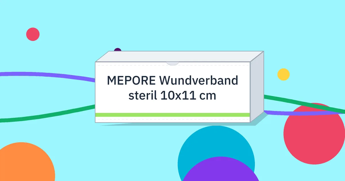Symbolbild: Packung mit der Aufschrift MEPORE Wundverband steril 10x11 cm (PZN 09391315) – Verfügbarkeit und Bezug in Apotheken in Frankfurt am Main
