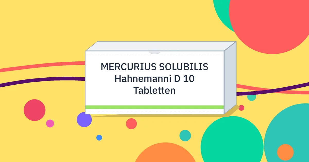 Symbolbild: Packung mit der Aufschrift MERCURIUS SOLUBILIS Hahnemanni D 10 Tabletten (PZN 02633809) – Verfügbarkeit und Bezug in Apotheken in Frankfurt am Main