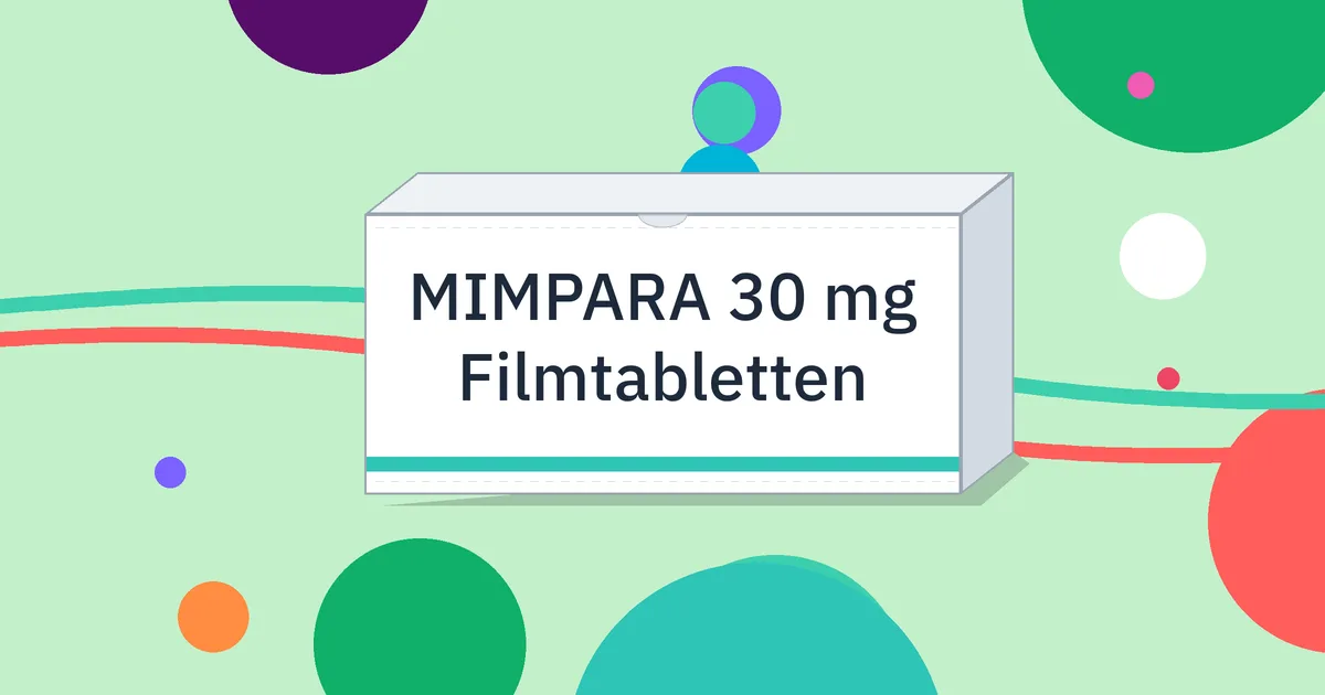 Symbolbild: Packung mit der Aufschrift MIMPARA 30 mg Filmtabletten (PZN 17522990) – Verfügbarkeit und Bezug in Apotheken in Frankfurt am Main