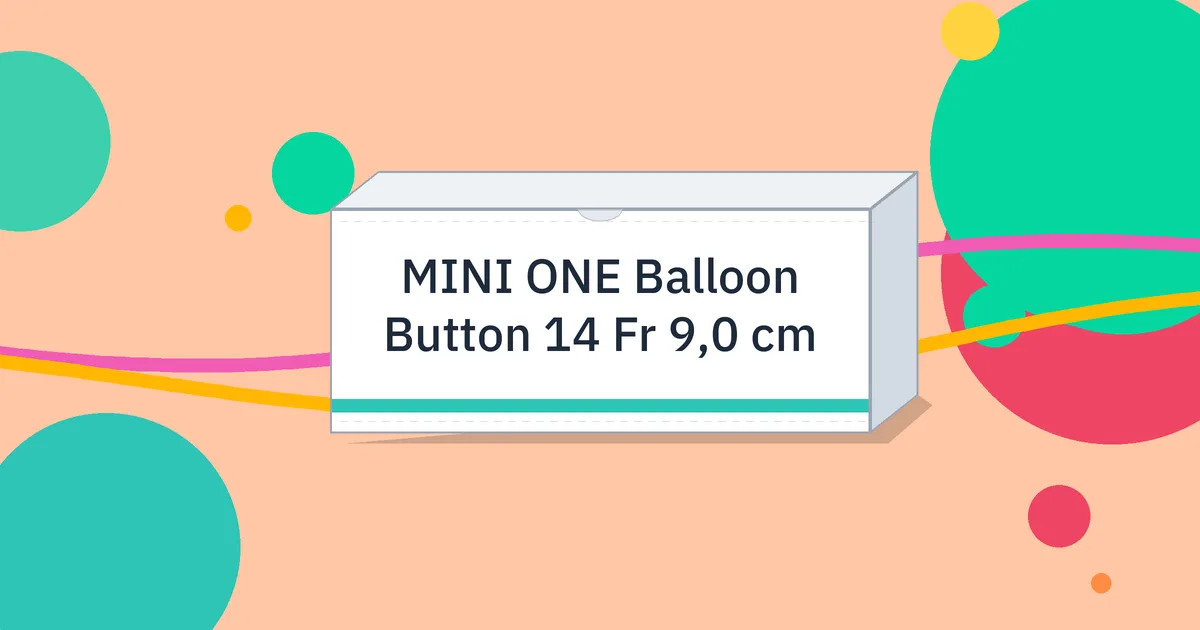 Symbolbild: Packung mit der Aufschrift MINI ONE Balloon Button 14 Fr 9,0 cm (PZN 16240077) – Verfügbarkeit und Bezug in Apotheken in Frankfurt am Main