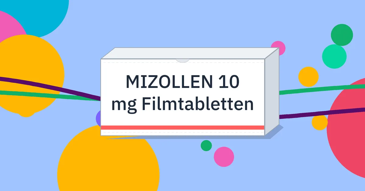 Symbolbild: Packung mit der Aufschrift MIZOLLEN 10 mg Filmtabletten (PZN 00839062) – Verfügbarkeit und Bezug in Apotheken in Frankfurt am Main