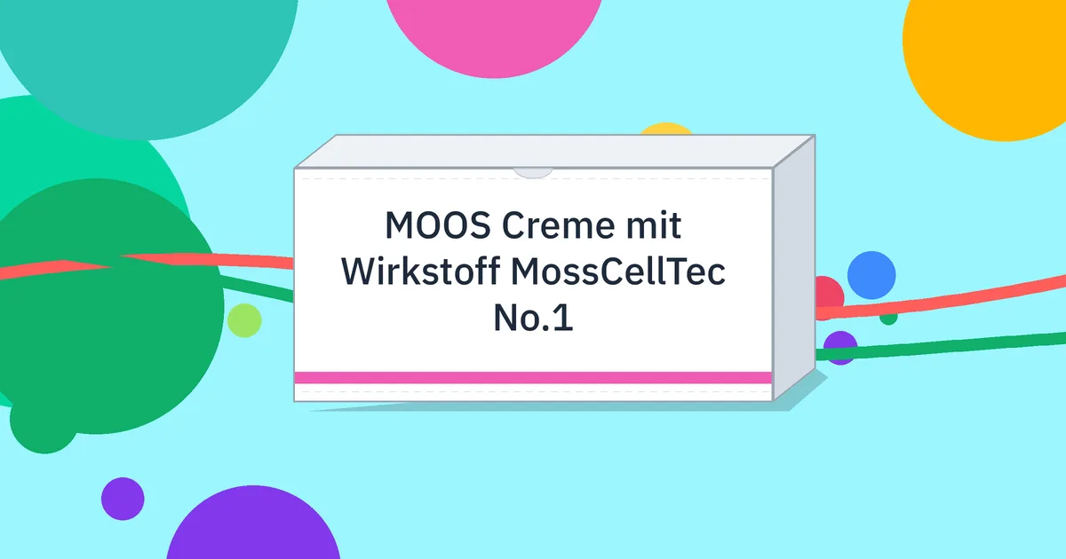 Symbolbild: Packung mit der Aufschrift MOOS Creme mit Wirkstoff MossCellTec No.1 (PZN 18798263) – Verfügbarkeit und Bezug in Apotheken in Frankfurt am Main