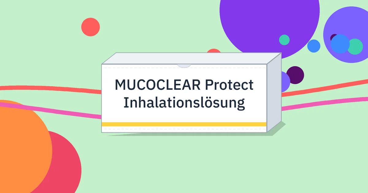 Symbolbild: Packung mit der Aufschrift MUCOCLEAR Protect Inhalationslösung (PZN 16804137) – Verfügbarkeit und Bezug in Apotheken in Frankfurt am Main