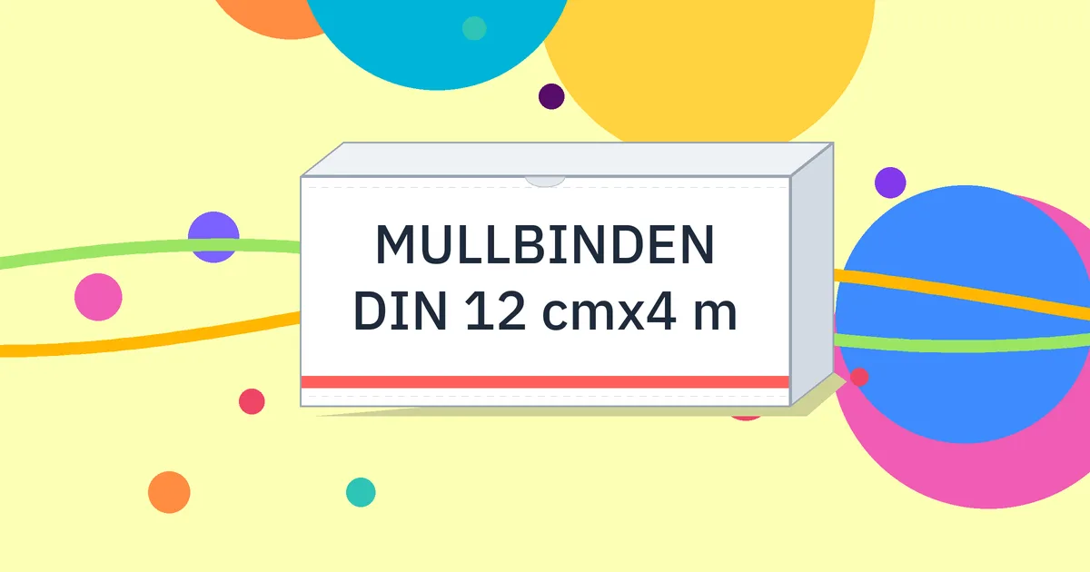 Symbolbild: Packung mit der Aufschrift MULLBINDEN DIN 12 cmx4 m (PZN 01720653) – Verfügbarkeit und Bezug in Apotheken in Frankfurt am Main