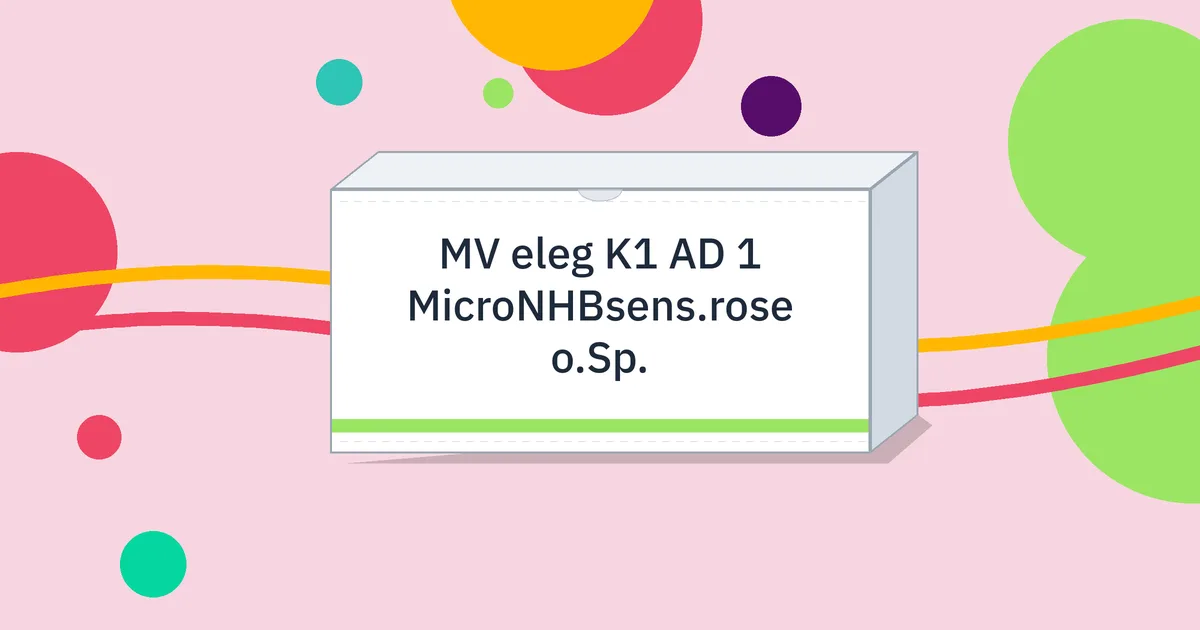 Symbolbild: Packung mit der Aufschrift MV eleg K1 AD 1 MicroNHBsens.rose o.Sp. (PZN 15669217) – Verfügbarkeit und Bezug in Apotheken in Frankfurt am Main