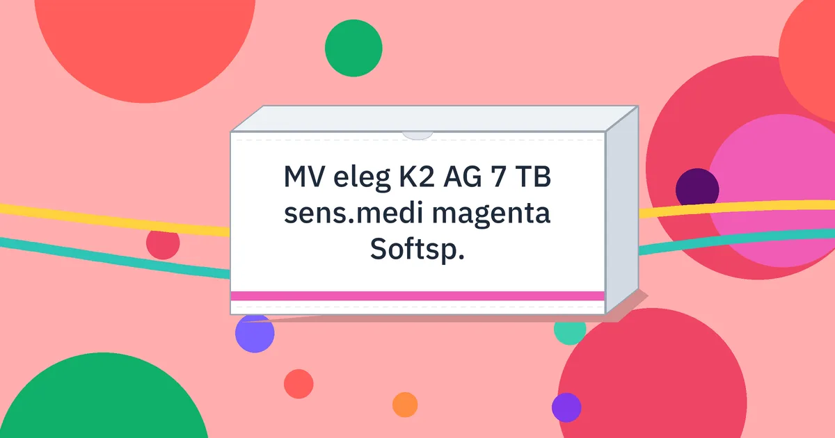 Symbolbild: Packung mit der Aufschrift MV eleg K2 AG 7 TB sens.medi magenta Softsp. (PZN 14641079) – Verfügbarkeit und Bezug in Apotheken in Frankfurt am Main