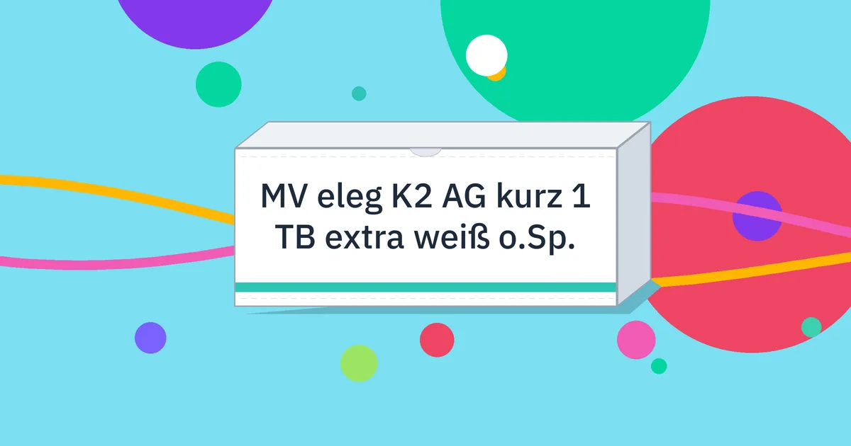 Symbolbild: Packung mit der Aufschrift MV eleg K2 AG kurz 1 TB extra weiß o.Sp. (PZN 09879666) – Verfügbarkeit und Bezug in Apotheken in Frankfurt am Main