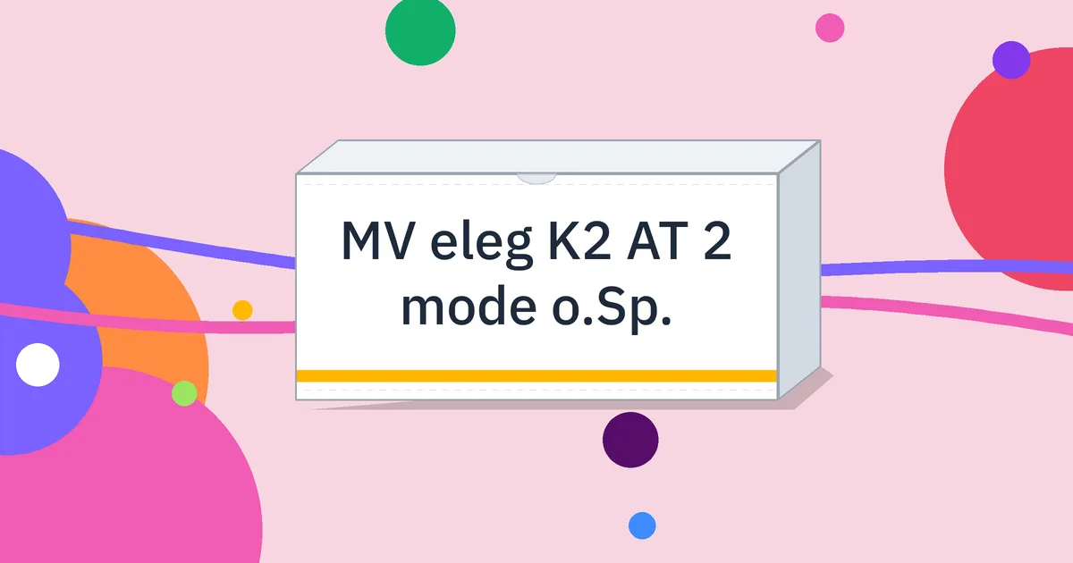 Symbolbild: Packung mit der Aufschrift MV eleg K2 AT 2 mode o.Sp. (PZN 04542695) – Verfügbarkeit und Bezug in Apotheken in Frankfurt am Main