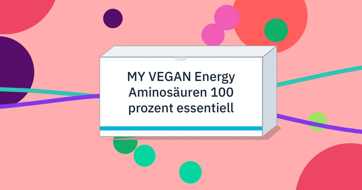 Symbolbild: Packung mit der Aufschrift MY VEGAN Energy Aminosäuren 100 prozent essentiell (PZN 12447746) – Verfügbarkeit und Bezug in Apotheken in Frankfurt am Main