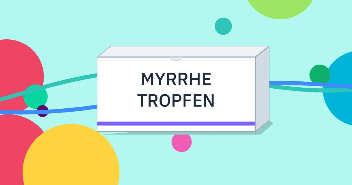 Symbolbild: Packung mit der Aufschrift MYRRHE TROPFEN (PZN 14281936) – Verfügbarkeit und Bezug in Apotheken in Frankfurt am Main