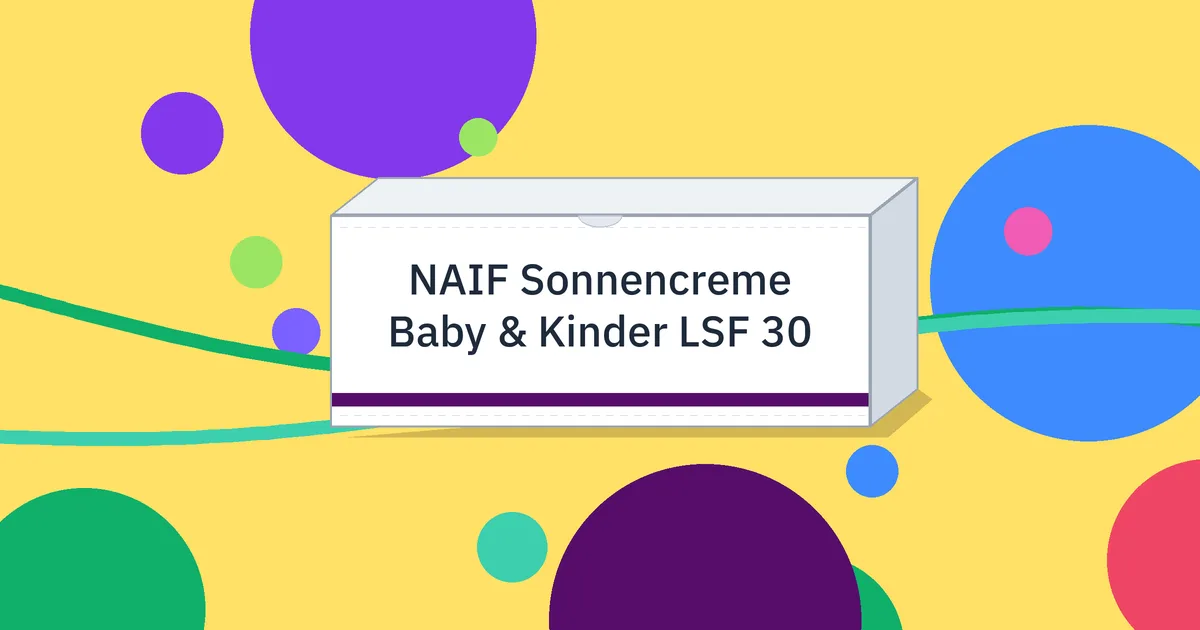 Symbolbild: Packung mit der Aufschrift NAIF Sonnencreme Baby & Kinder LSF 30 (PZN 17377039) – Verfügbarkeit und Bezug in Apotheken in Frankfurt am Main