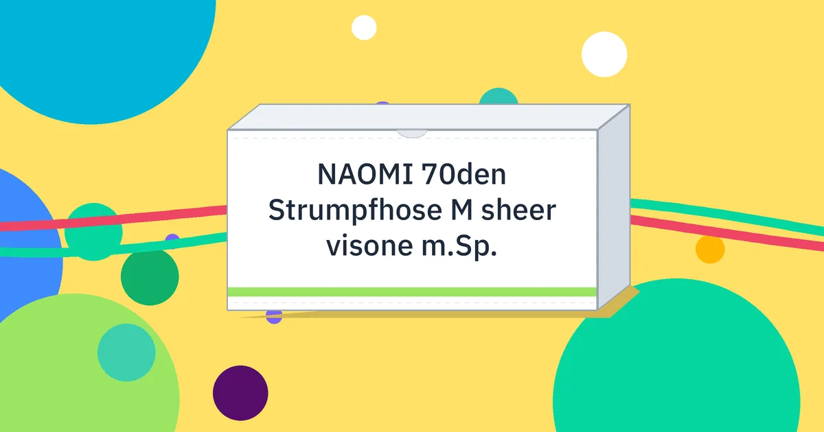 Symbolbild: Packung mit der Aufschrift NAOMI 70den Strumpfhose M sheer visone m.Sp. (PZN 16179550) – Verfügbarkeit und Bezug in Apotheken in Frankfurt am Main