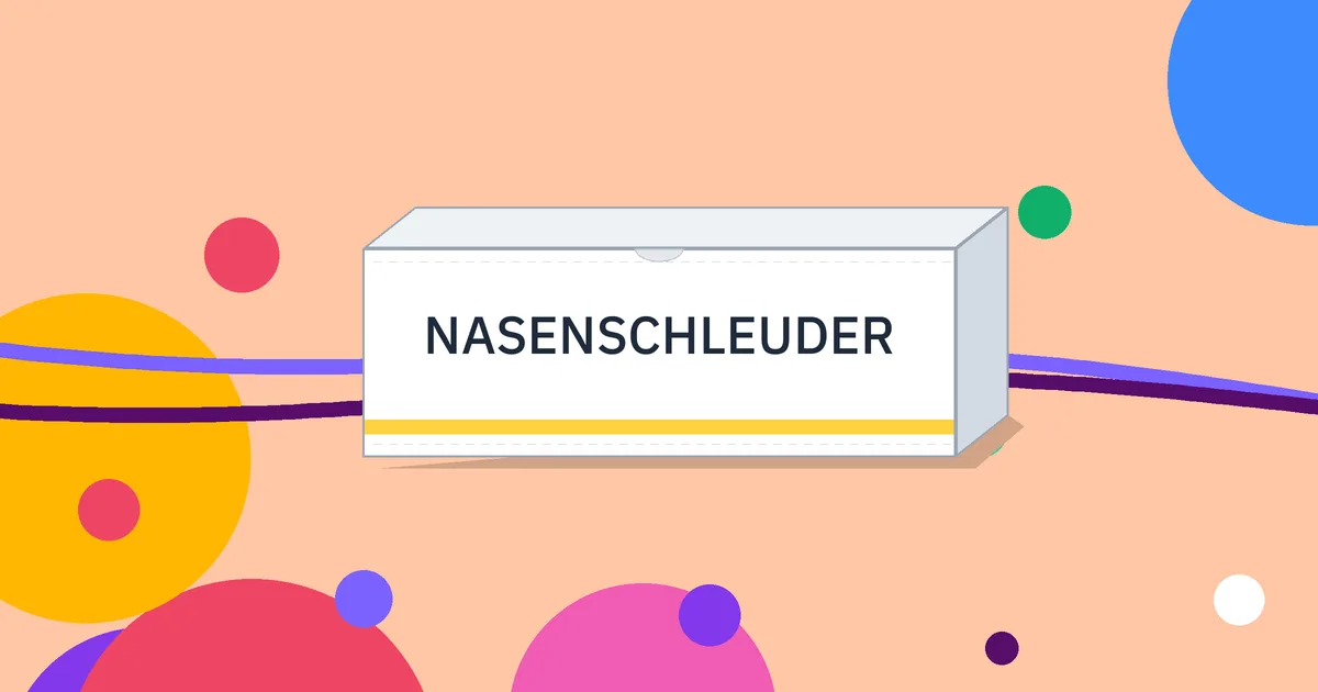 Symbolbild: Packung mit der Aufschrift NASENSCHLEUDER (PZN 10352355) – Verfügbarkeit und Bezug in Apotheken in Frankfurt am Main