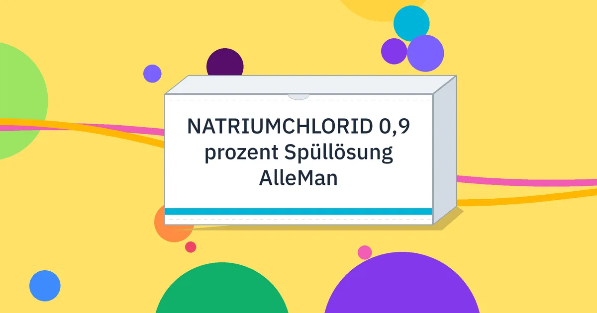 Symbolbild: Packung mit der Aufschrift NATRIUMCHLORID 0,9 prozent Spüllösung AlleMan (PZN 02861663) – Verfügbarkeit und Bezug in Apotheken in Frankfurt am Main