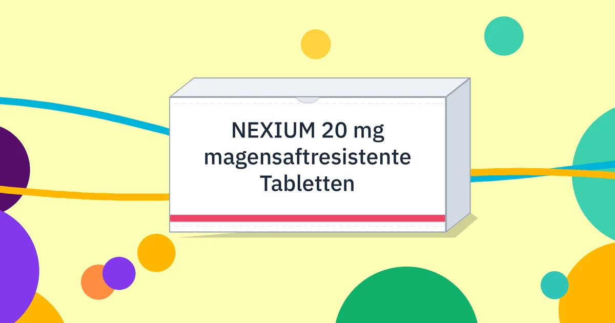 Symbolbild: Packung mit der Aufschrift NEXIUM 20 mg magensaftresistente Tabletten (PZN 14360877) – Verfügbarkeit und Bezug in Apotheken in Frankfurt am Main