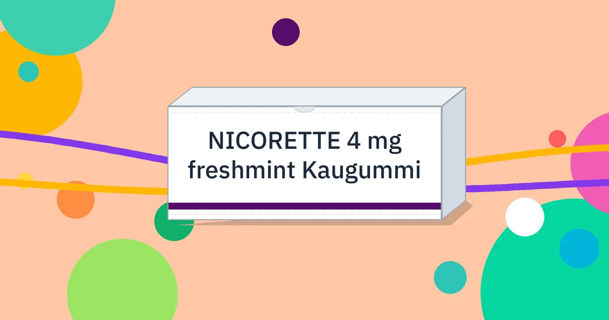 Symbolbild: Packung mit der Aufschrift NICORETTE 4 mg freshmint Kaugummi (PZN 17593501) – Verfügbarkeit und Bezug in Apotheken in Frankfurt am Main