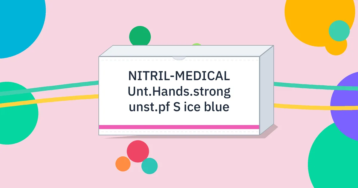 Symbolbild: Packung mit der Aufschrift NITRIL-MEDICAL Unt.Hands.strong unst.pf S ice blue (PZN 18790161) – Verfügbarkeit und Bezug in Apotheken in Frankfurt am Main