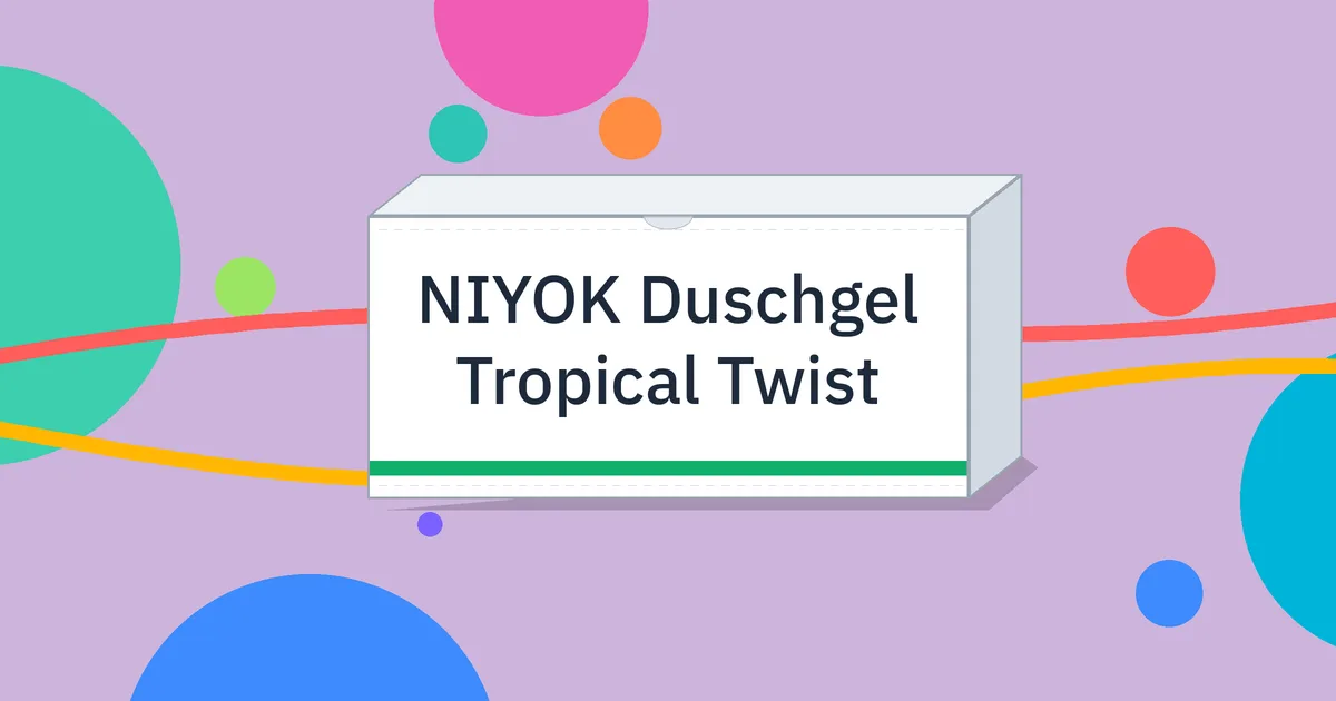 Symbolbild: Packung mit der Aufschrift NIYOK Duschgel Tropical Twist (PZN 20809554) – Verfügbarkeit und Bezug in Apotheken in Frankfurt am Main
