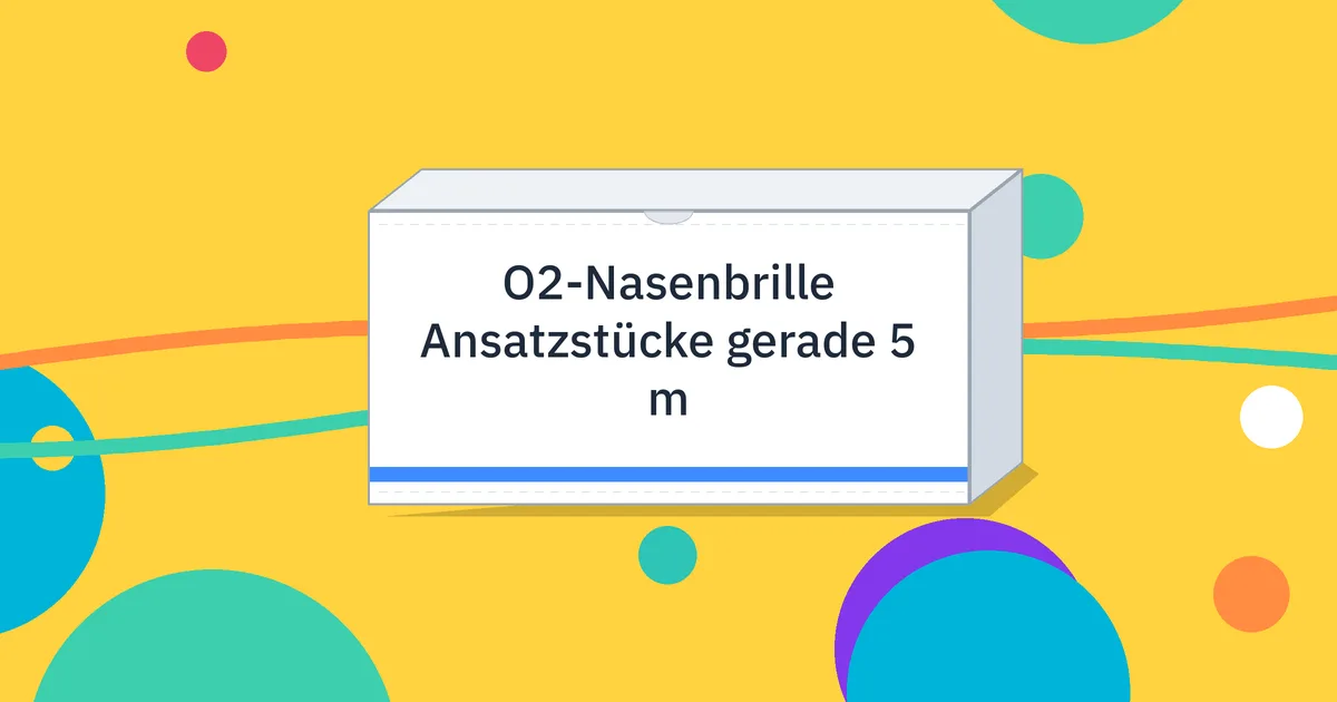 Symbolbild: Packung mit der Aufschrift O2-Nasenbrille Ansatzstücke gerade 5 m (PZN 17432749) – Verfügbarkeit und Bezug in Apotheken in Frankfurt am Main